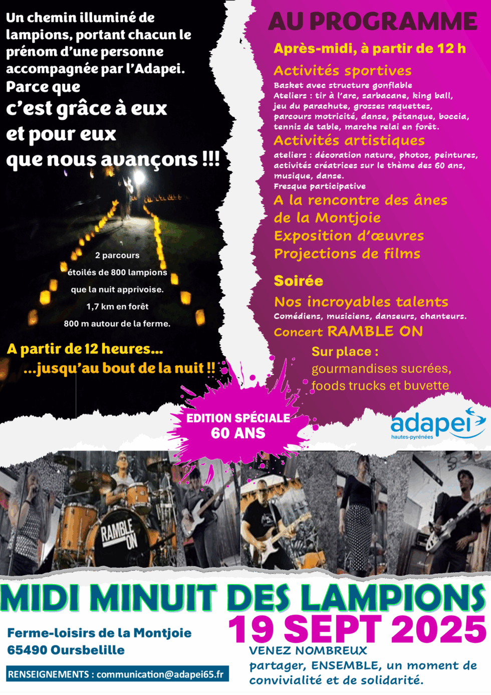 19 septembre 2025 : MIDI MINUIT DES LAMPIONS, édition spéciale 60 ans ...